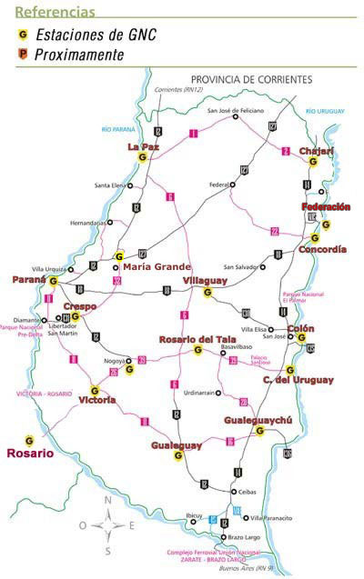 ENTRE RIOS - MAPA DE GNC